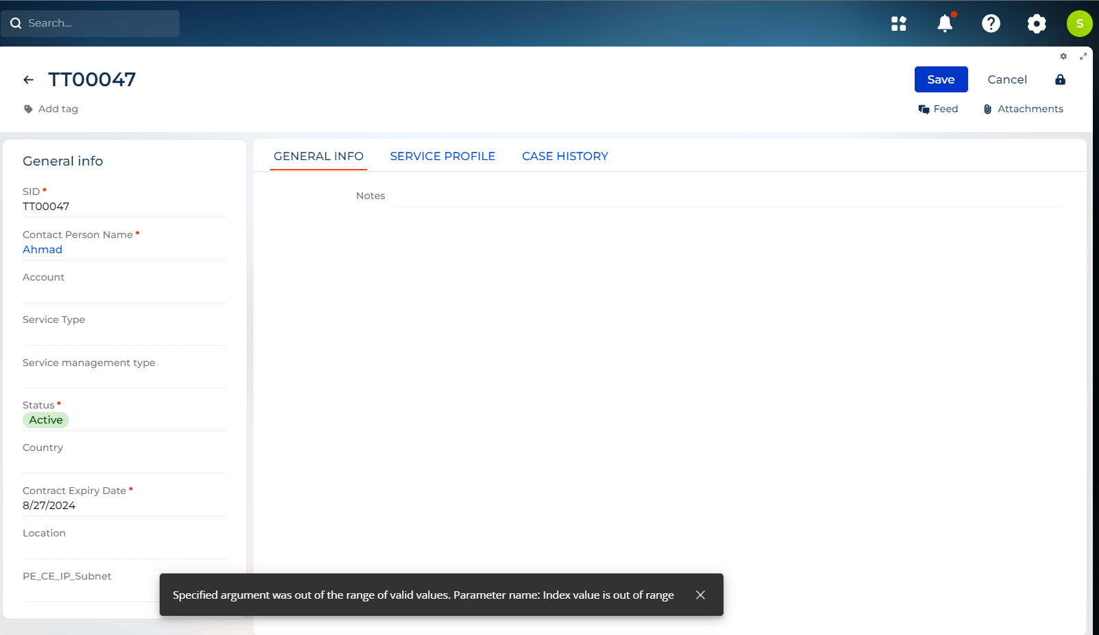 Specified argument was out of the range of valid values. Parameter name ...