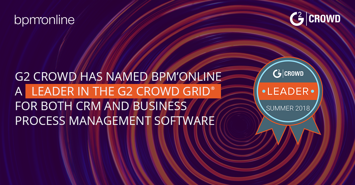 G2 Crowd has named bpm’online a Leader in the G2 Crowd Grid® for both ...
