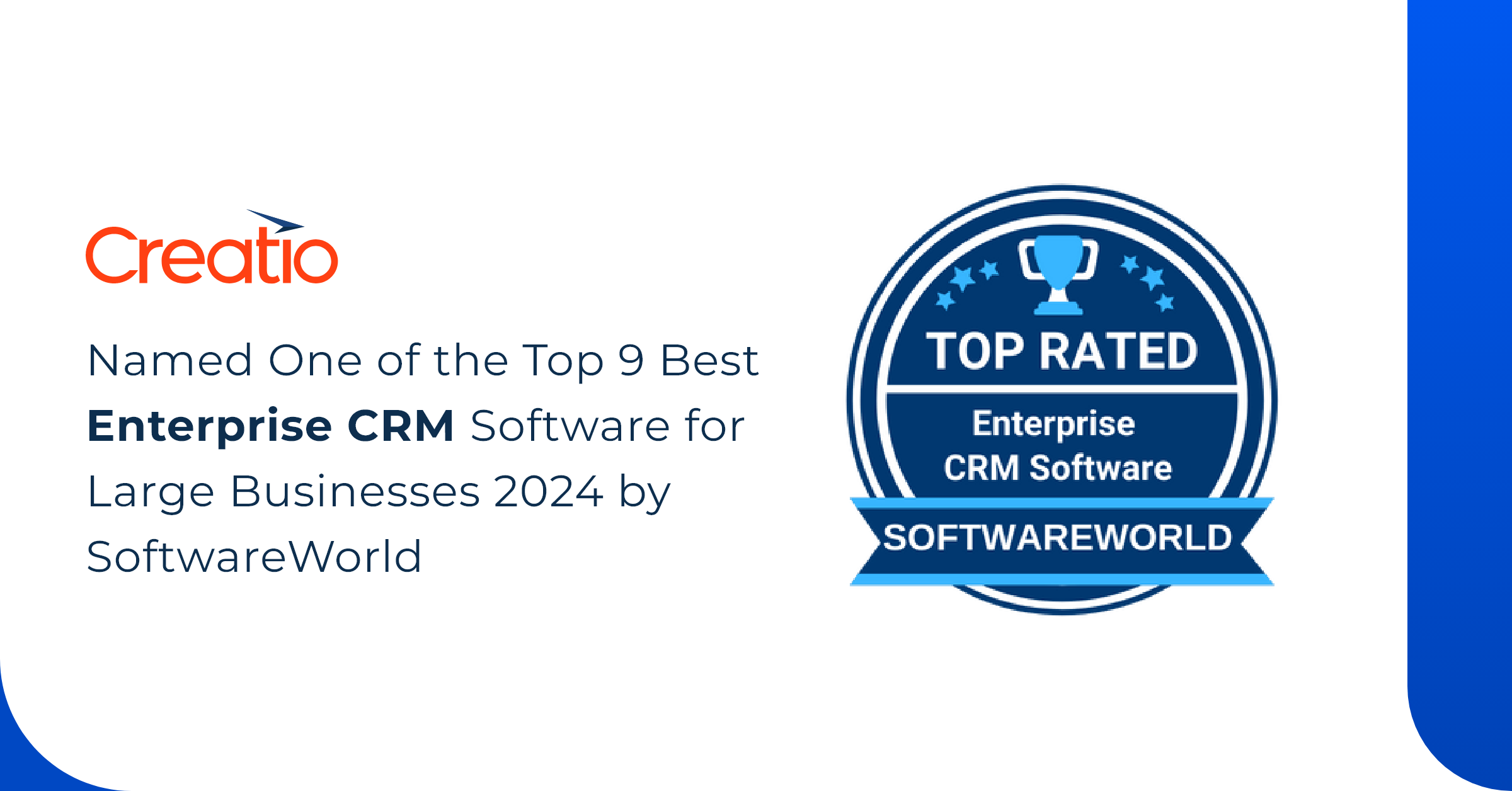 Creatio Named One of the Top 9 Best Enterprise CRM Software for Large Businesses 2024 by ...