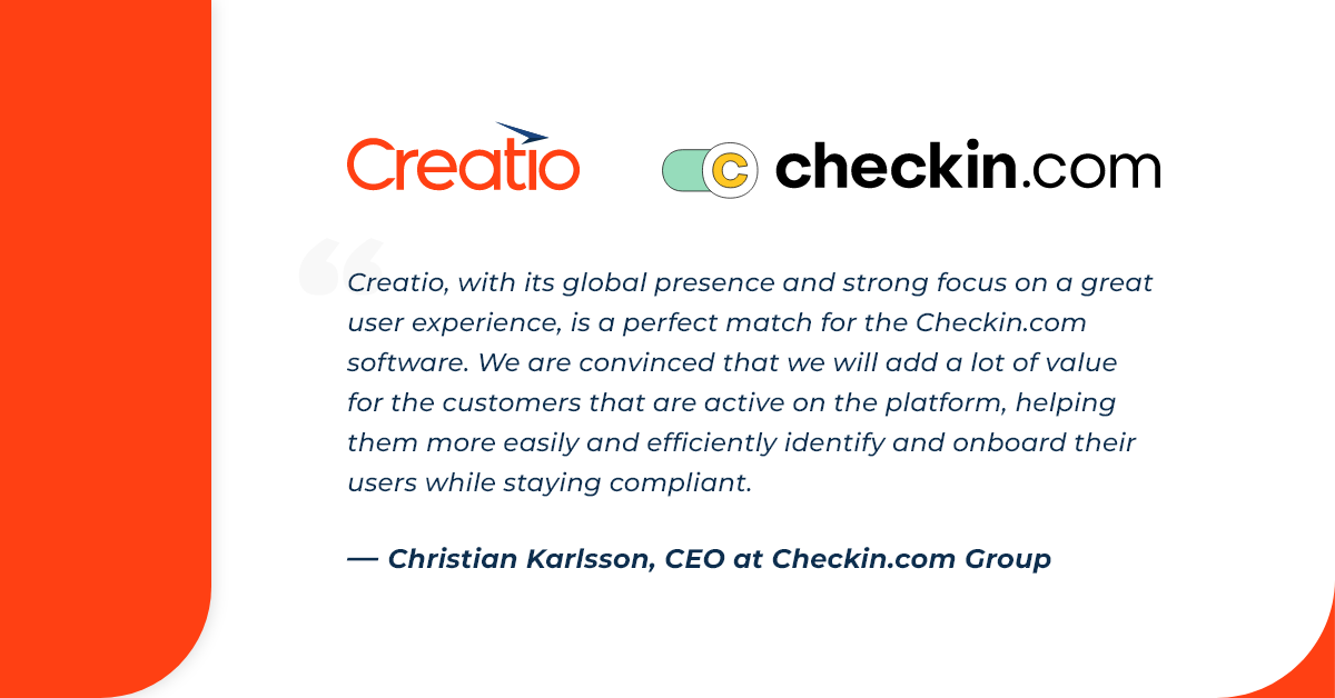 Creatio and Checkin.com Group Join Forces to Further Improve Onboarding ...