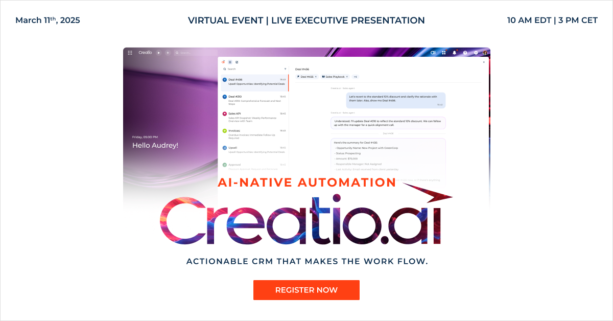 Live Executive Presentation for Creatio.ai — AI-Native Automation that ...