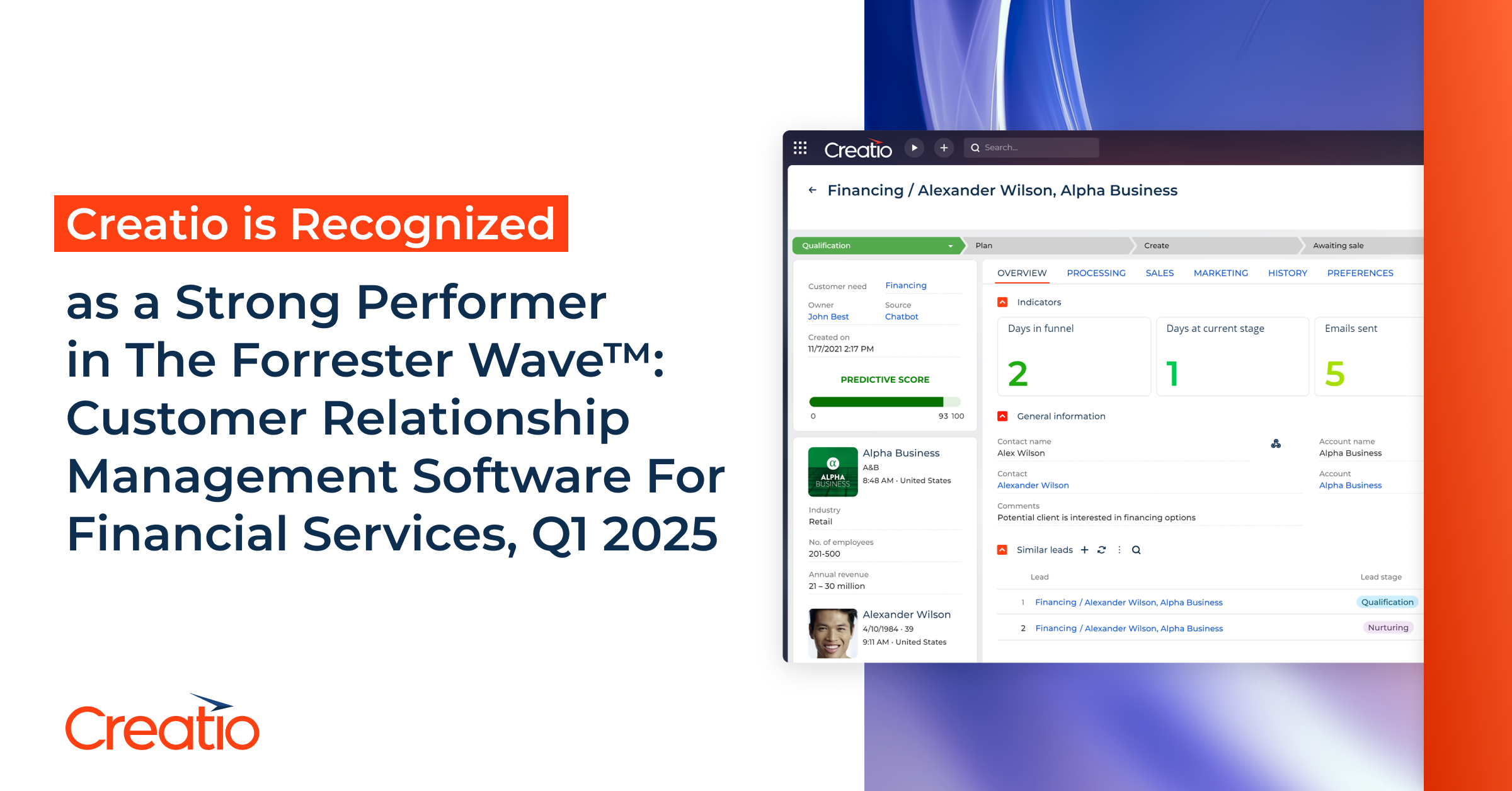 Creatio Recognized as a Strong Performer in CRM Software For Financial ...