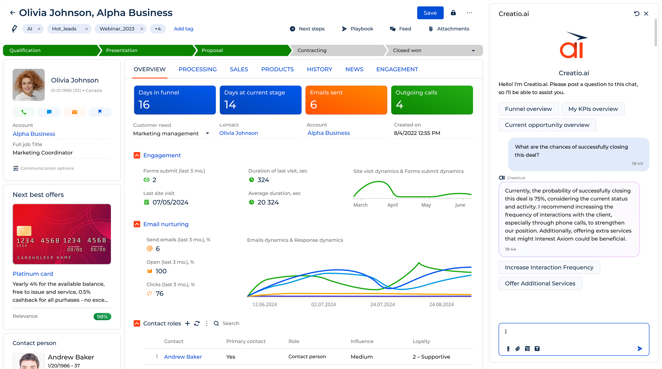 Creatio CRM Software | Product Description | Free Trial