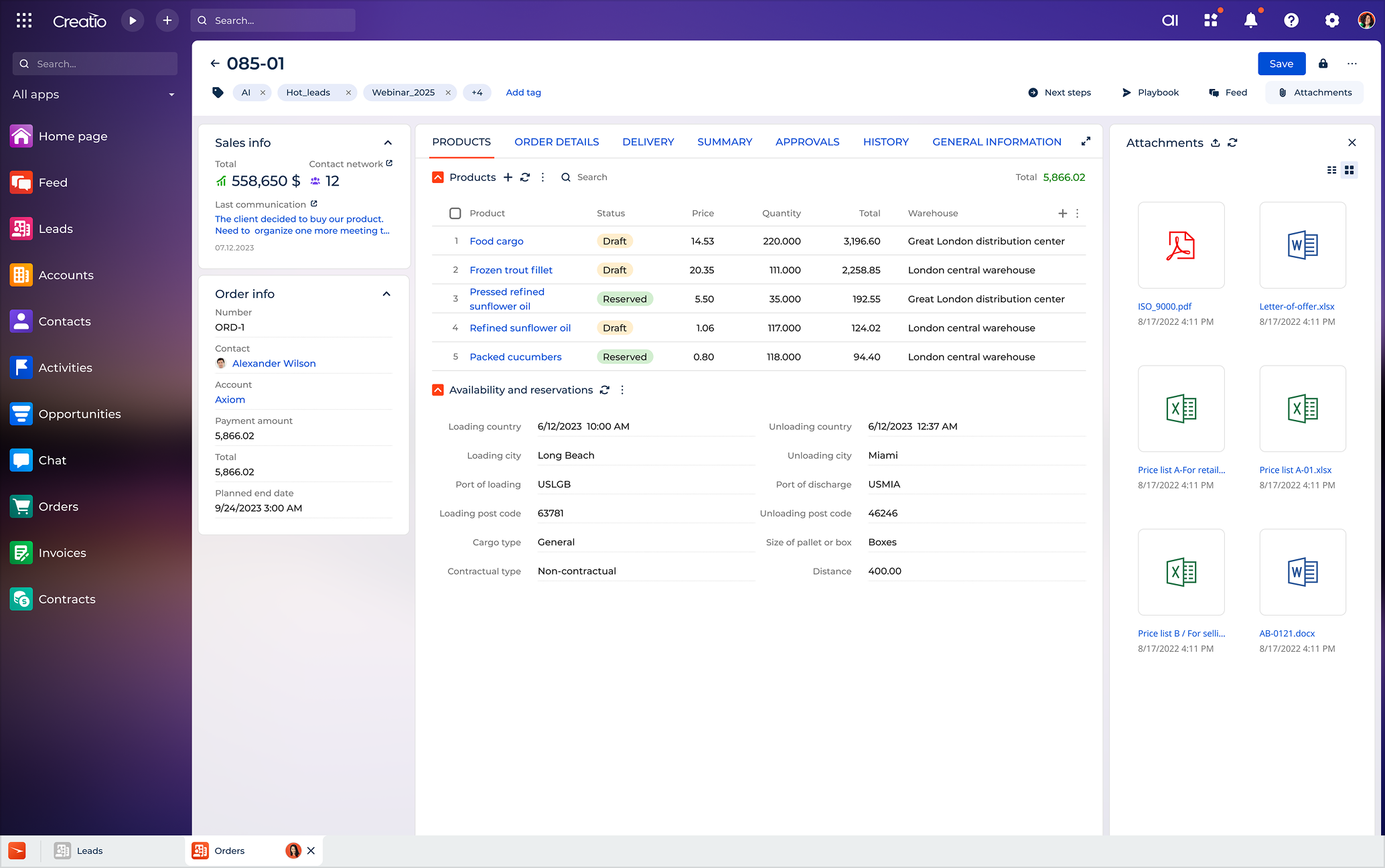 Creatio CRM Software | Product Description | Free Trial