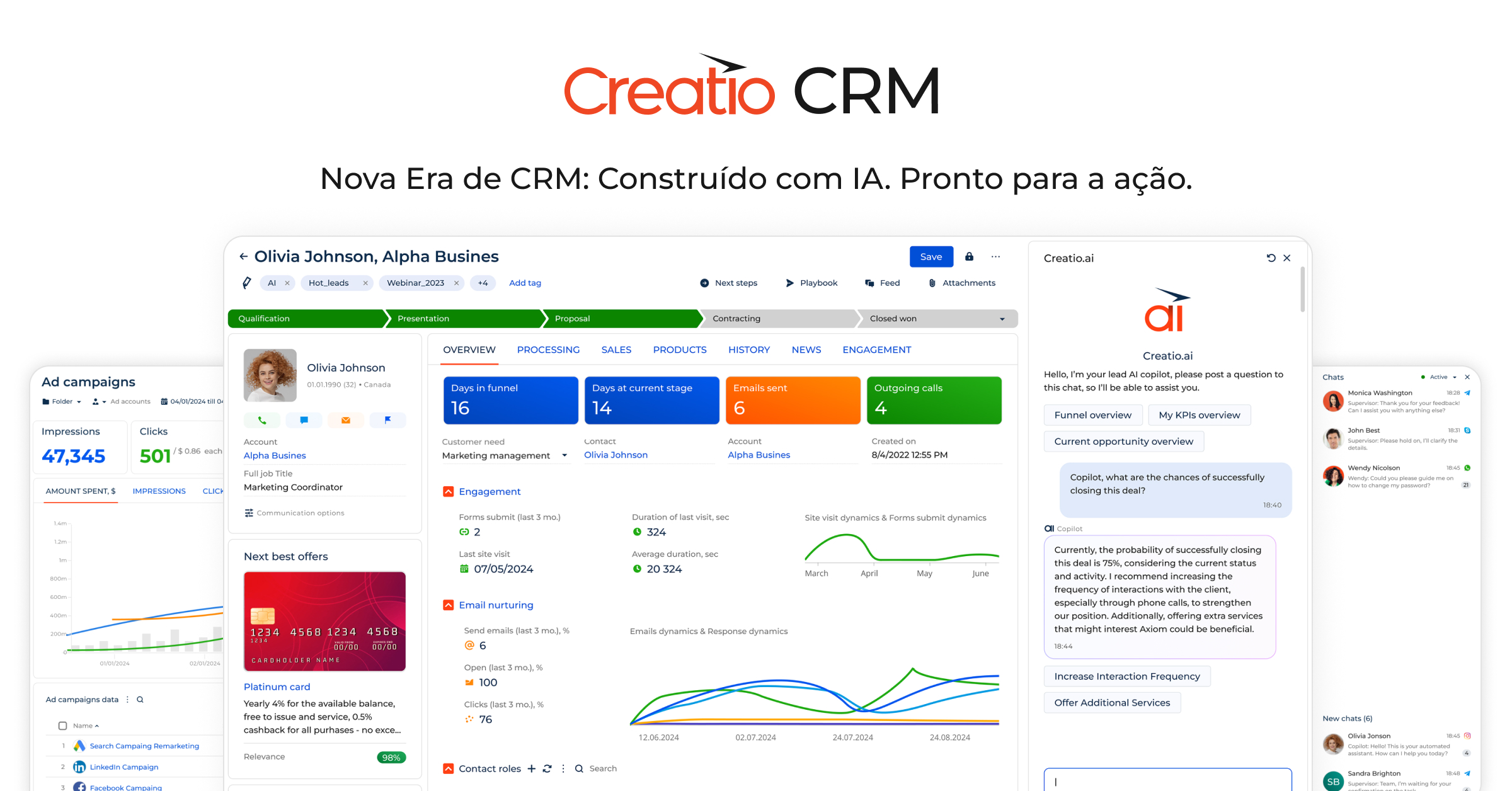 Software CRM da Creatio | Descrição do produto | Teste grátis