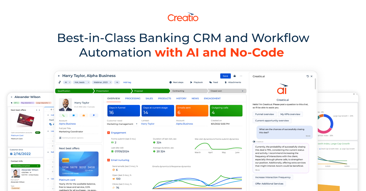Banking CRM & Workflow Automation with AI and No-Code | Creatio
