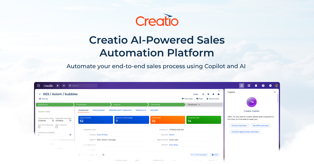 AI-Powered Sales Automation Platform | Creatio