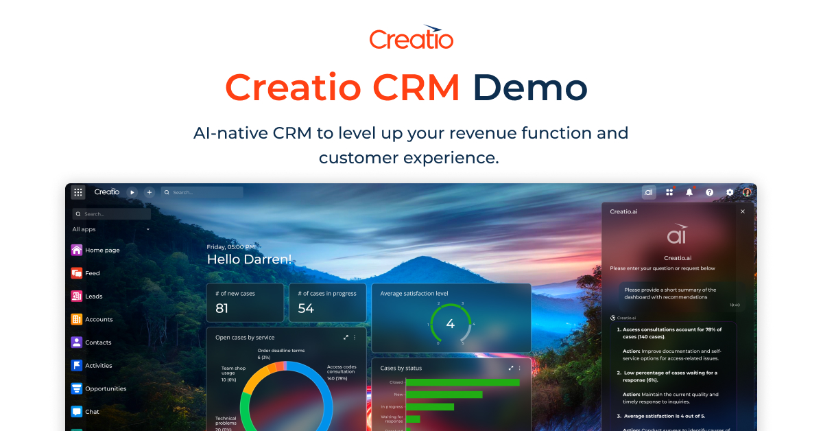 Creatio CRM Demo | Try Today