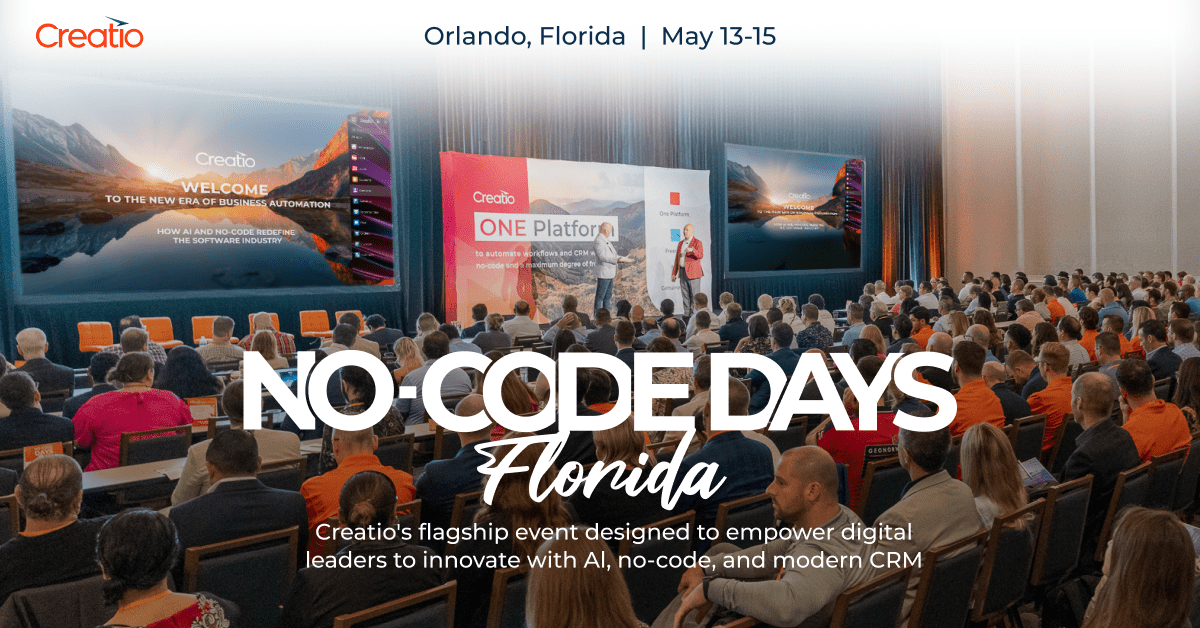 No-Code Days Florida | May 13-15, 2025 | Creatio