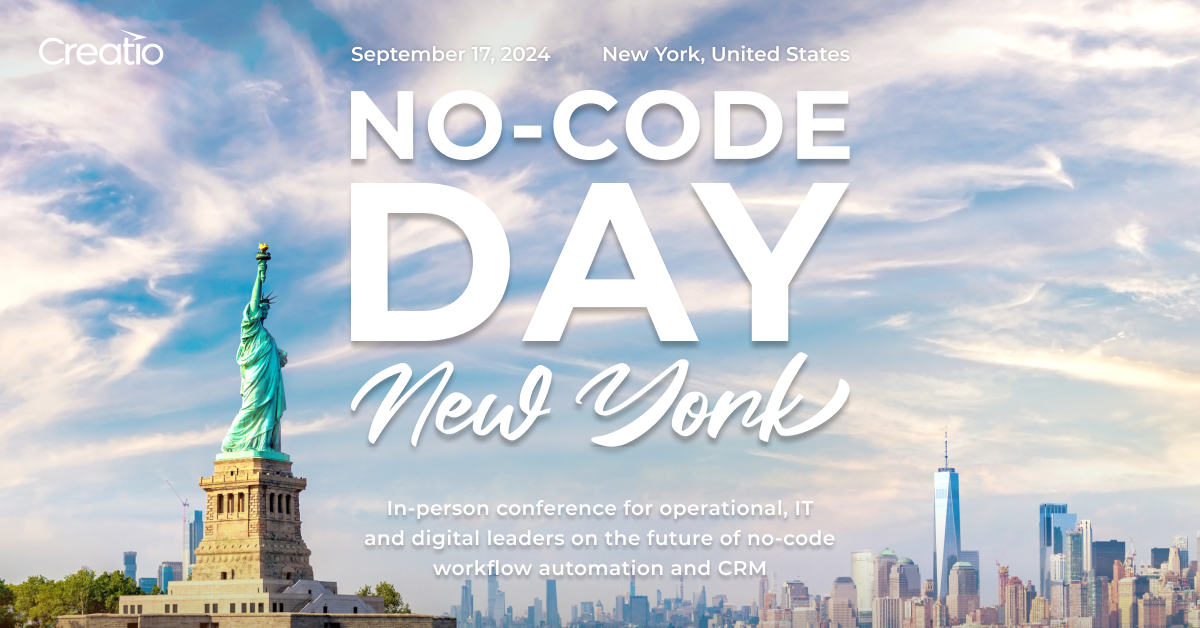 No-code Day | New York | September 17 | Creatio
